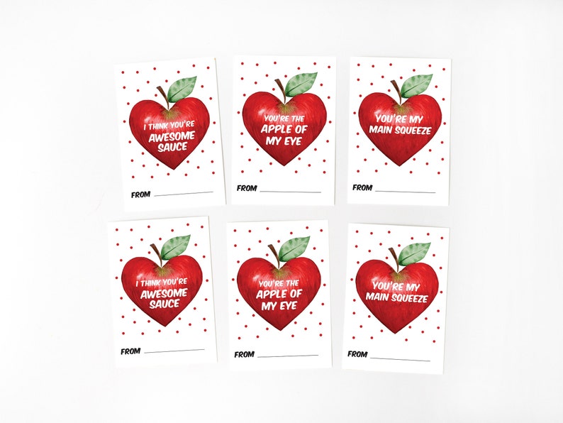 Applesauce Valentine Tag, Printable Valentines, Apple of My Eye ...