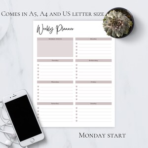 Printable Weekly Planner Templates Canva (Download Now) - Etsy