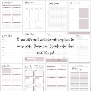 Printable Weekly Planner Templates Canva (Download Now) - Etsy