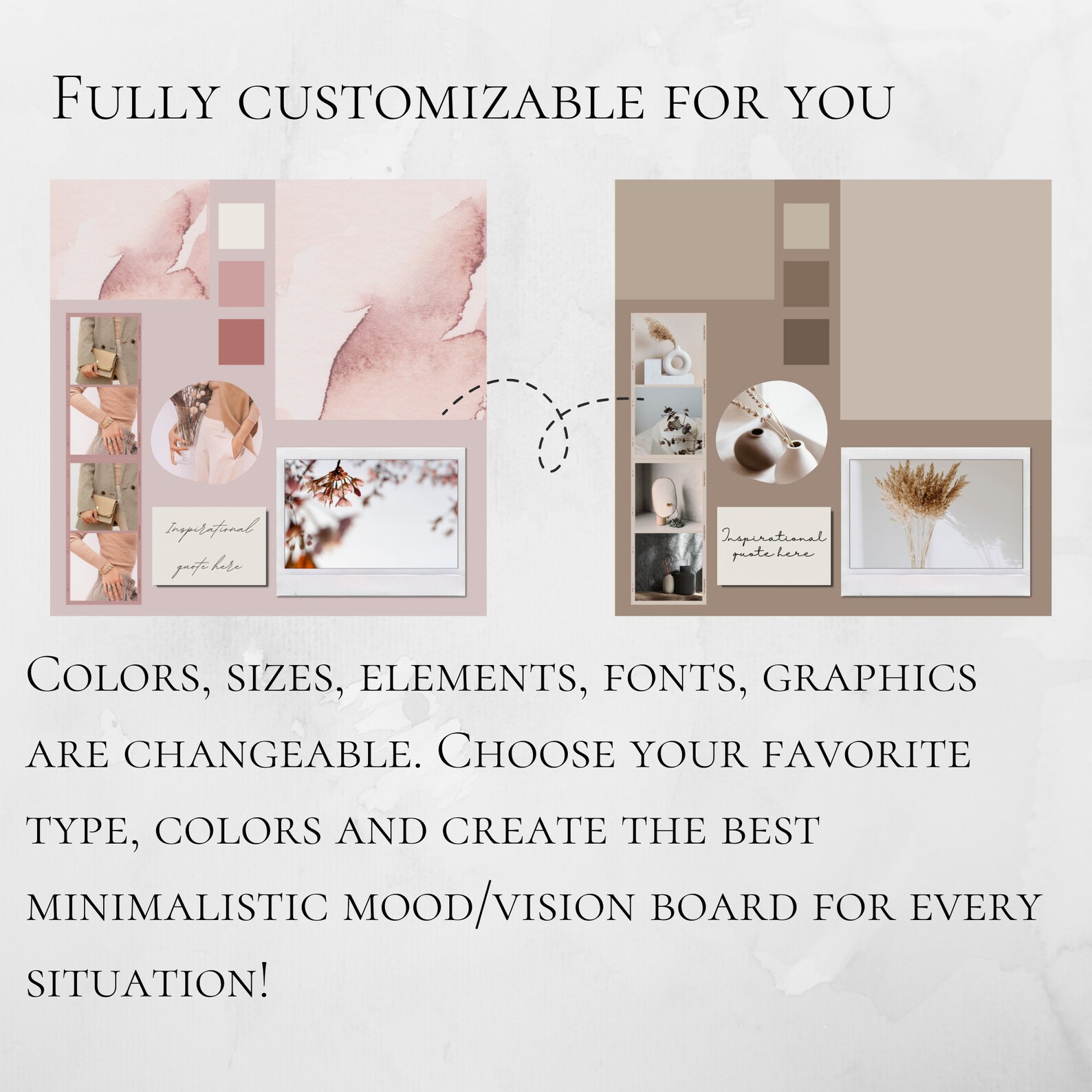 Minimalistic MOOD Board Templates Canva Editable Design | Etsy