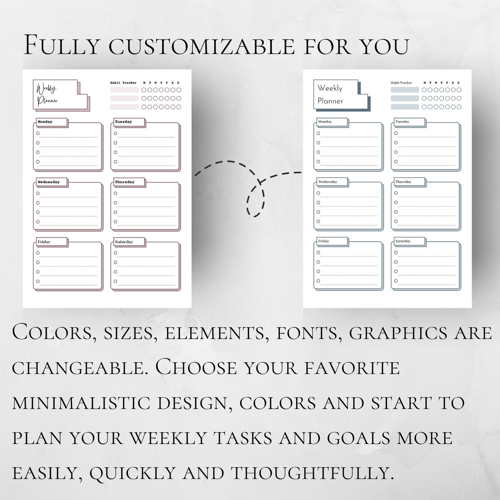 Printable Weekly Planner Templates Canva Customizable Planner - Etsy