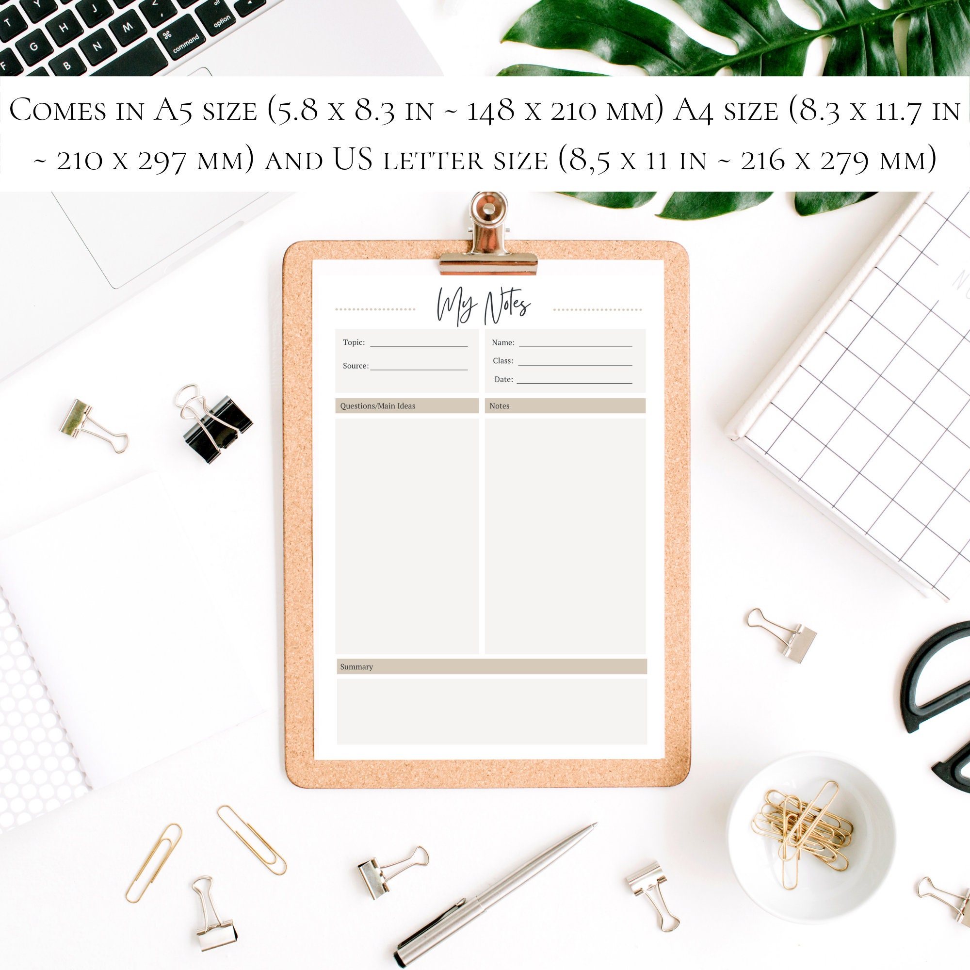 Printable Note Pages, Lined Paper, Study Notes, Student Planner ...