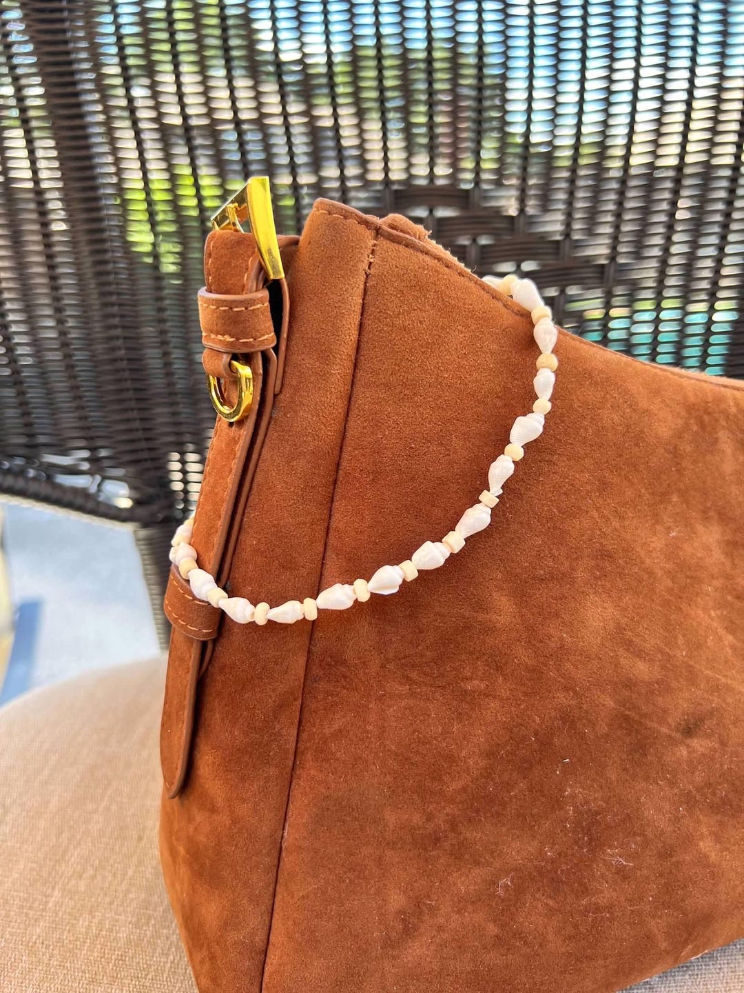 Tan Beaded Purse Chain - Etsy