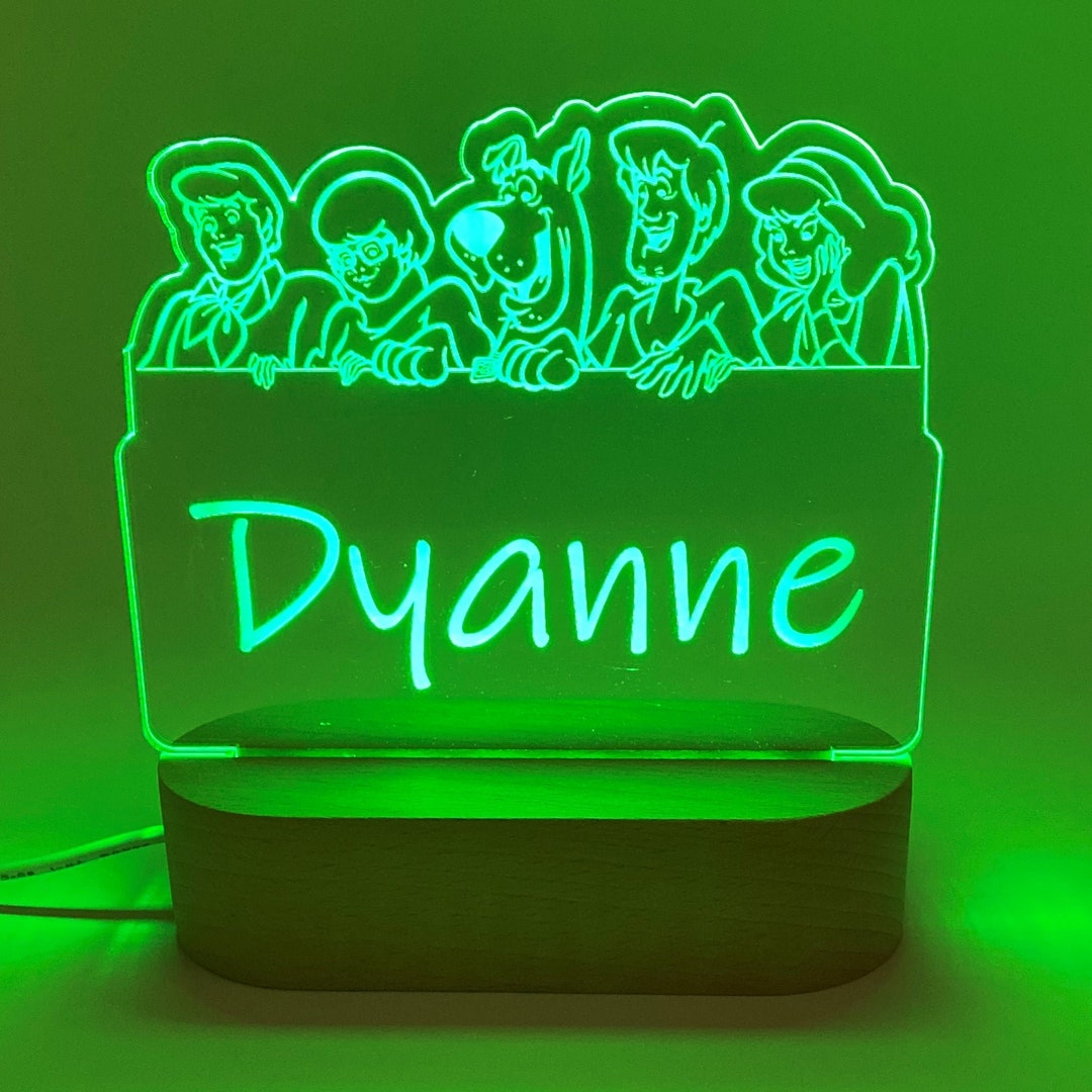 Personalised Scooby Doo Night Lamp | Kids Custom Name Night Light ...