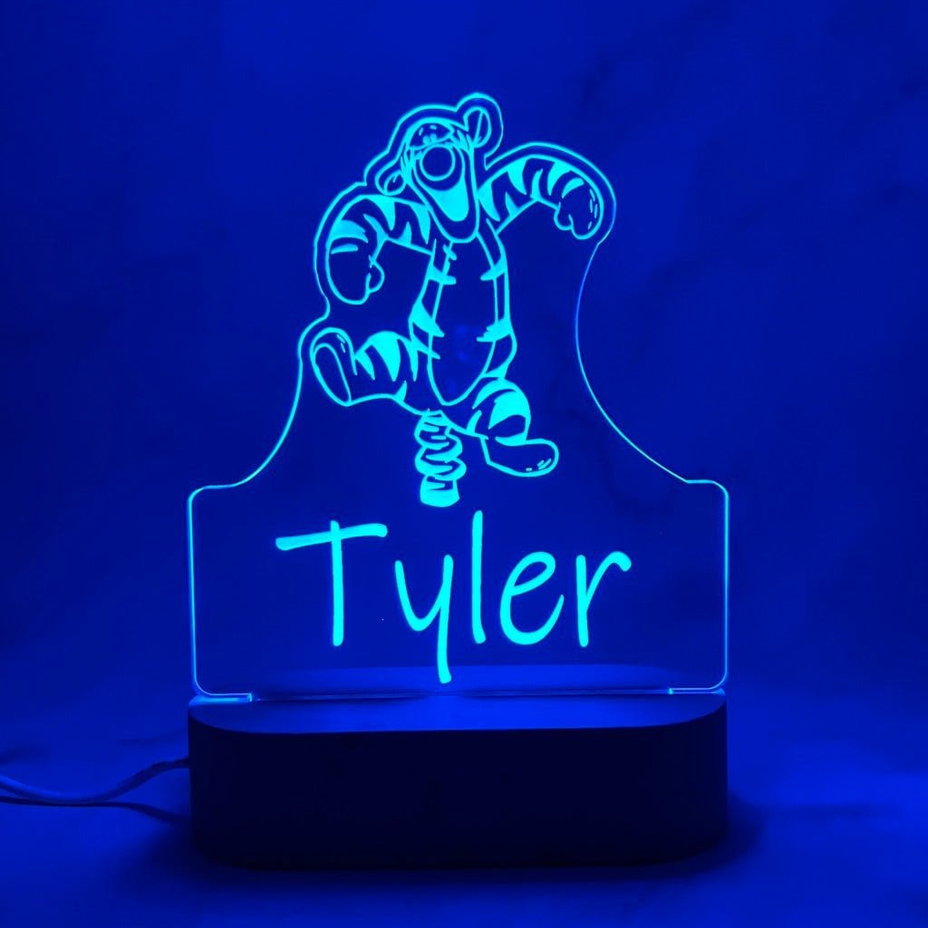 Personalised Tigger Night Lamp | Kids Custom Name Night Light | Acrylic ...