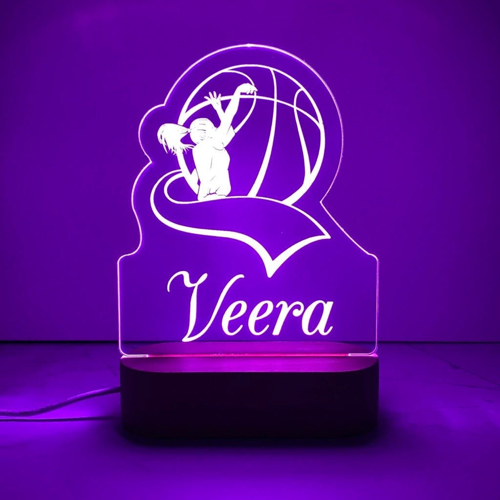 Personalised Netball Led Night Lamp - Etsy Australia