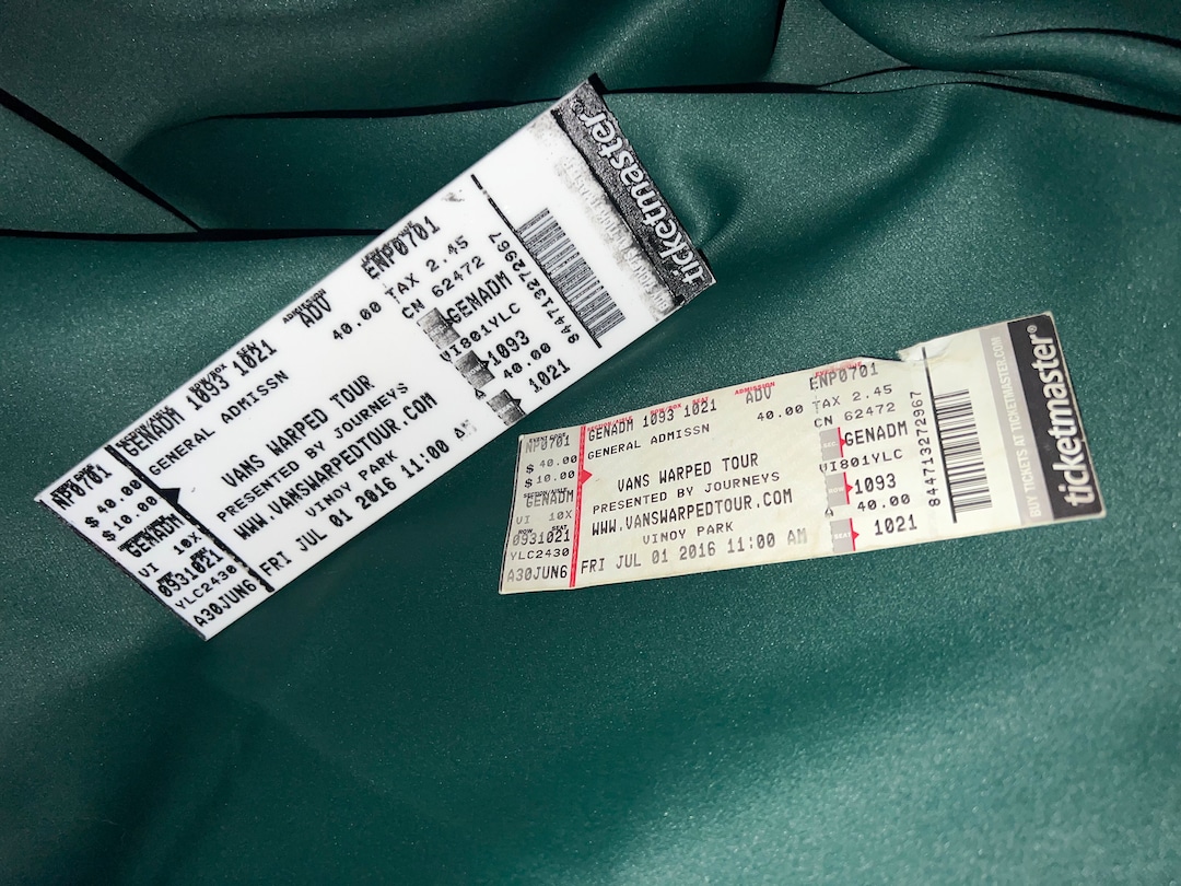 Custom Printed Acrylic ANY Concert Ticket Keepsake - Personalized Music ...
