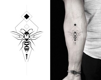 Geometric Bee Tattoos Geometric Bee Tattoo Design Geometric Beehive ...
