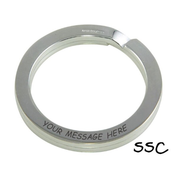 Sterling Silver Personalized Key Ring - Etsy