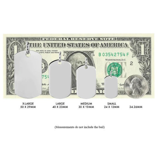 Sterling Silver Dog Tag, Multiple Sizes Available, Chain Sold ...