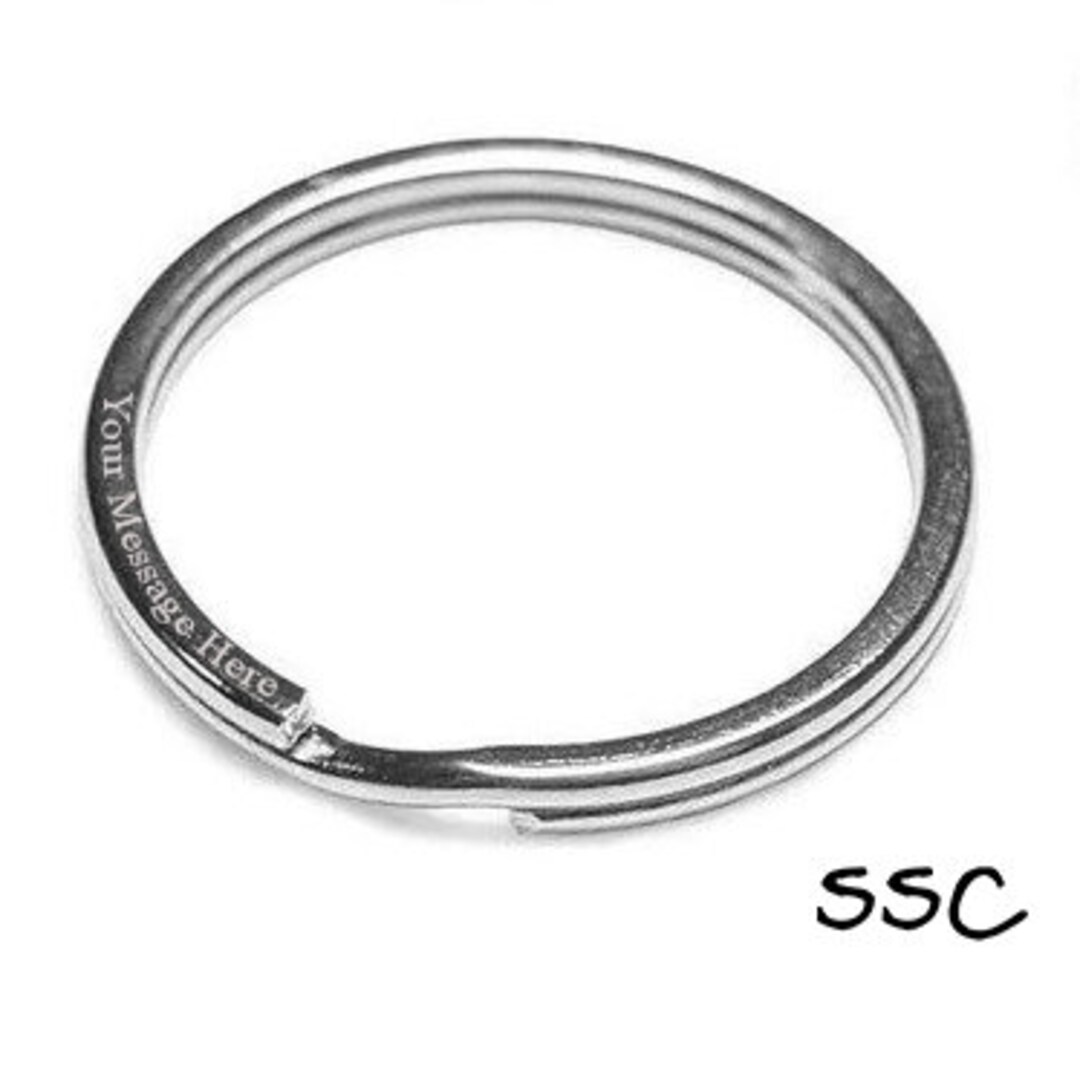 Sterling Silver Split Key Chain, Ring Holder, Personalized, Free Laser ...
