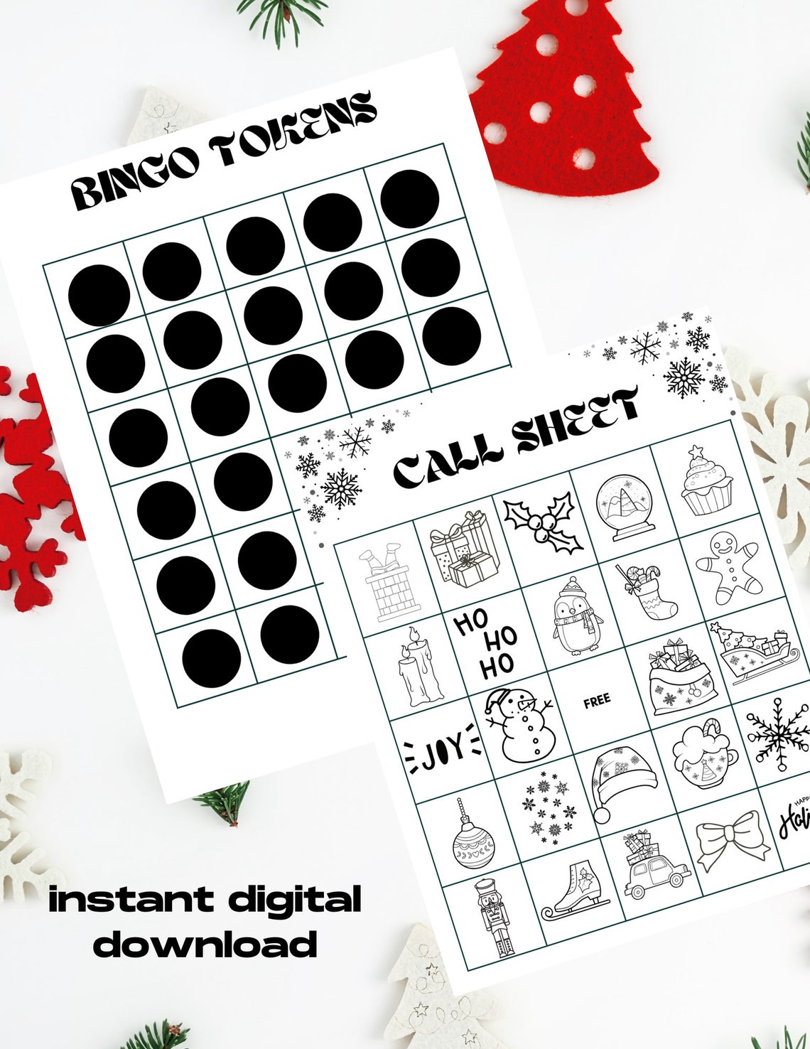 Printable Holiday Christmas BINGO Cards, Fun Easy BINGO Game for ...