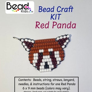 Red Panda Bead Craft Kit - Etsy
