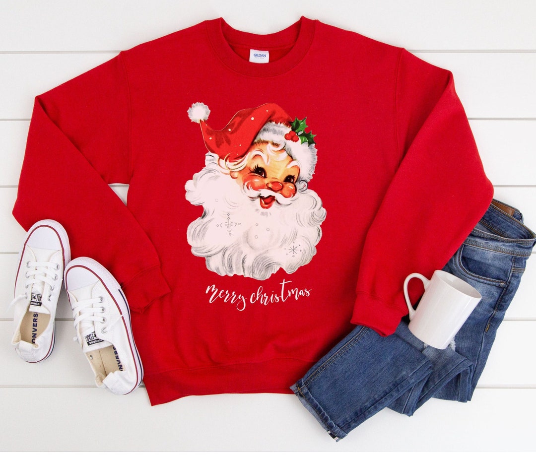 Santa Claus Christmas Sweater Sweatshirt Retro Christmas Sweater ...