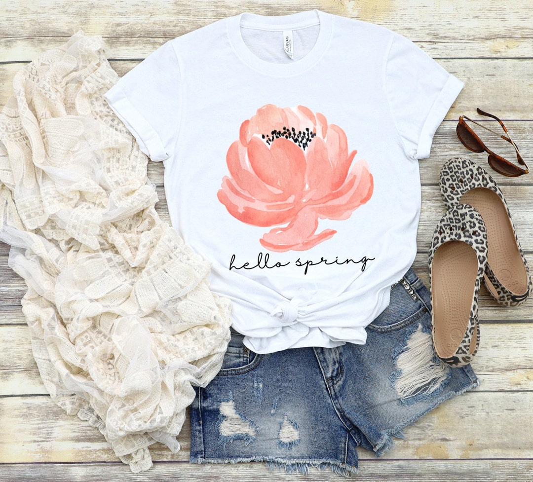 Hello Spring Shirt Hello Spring Spring Flower T-shirt Spring Tee Spring ...