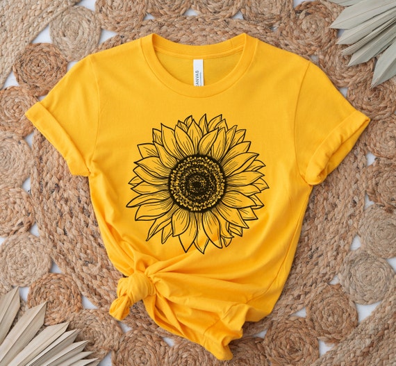 Sunflower Shirt Sunflower T-shirt Floral Tee Shirt Flower | Etsy