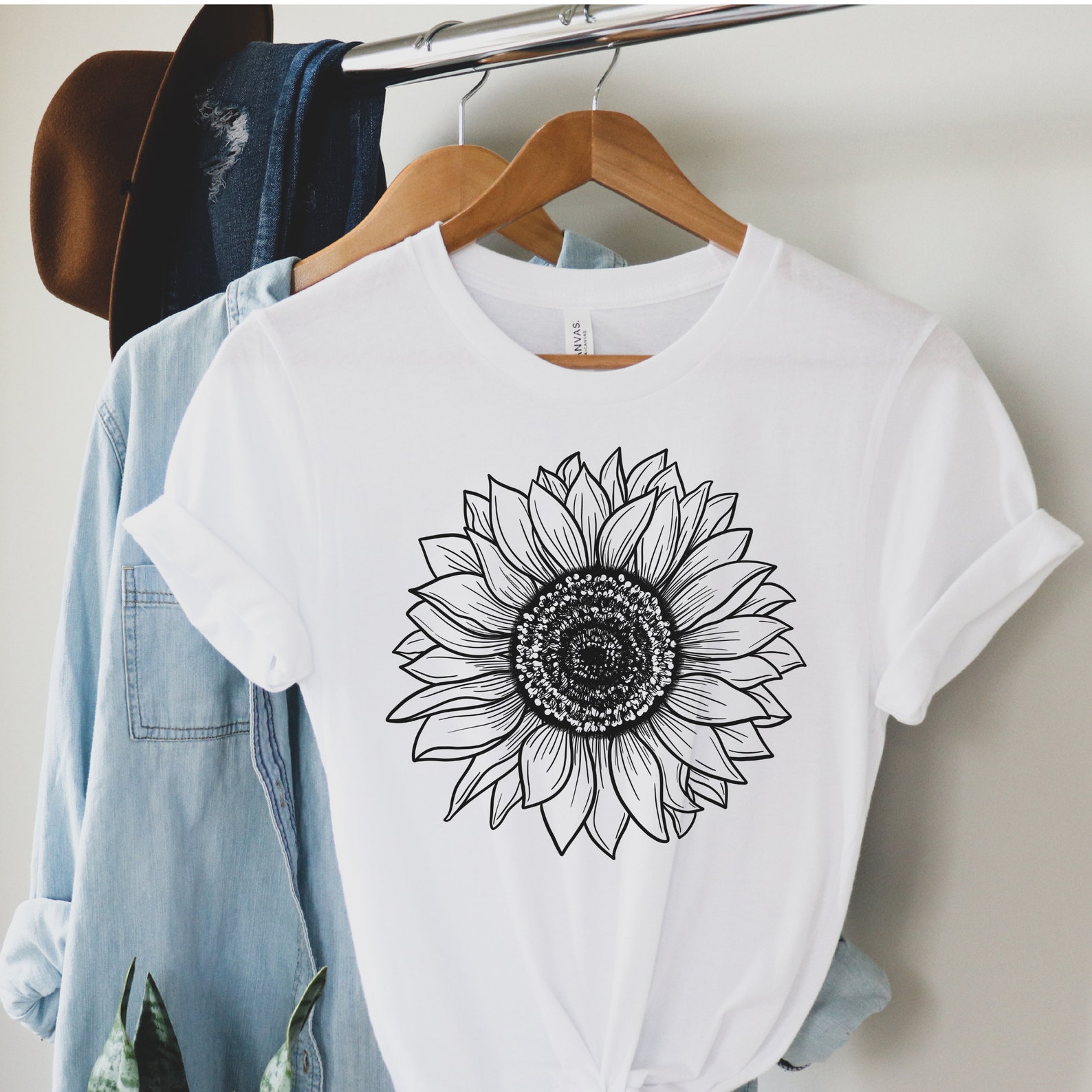 Sunflower Shirt Sunflower T-shirt Floral Tee Shirt Flower | Etsy