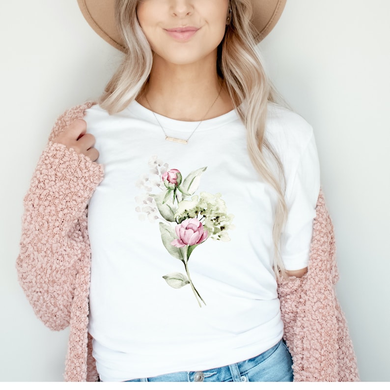 Flower Shirt Vintage Flower T Shirt Botanical Shirt - Etsy