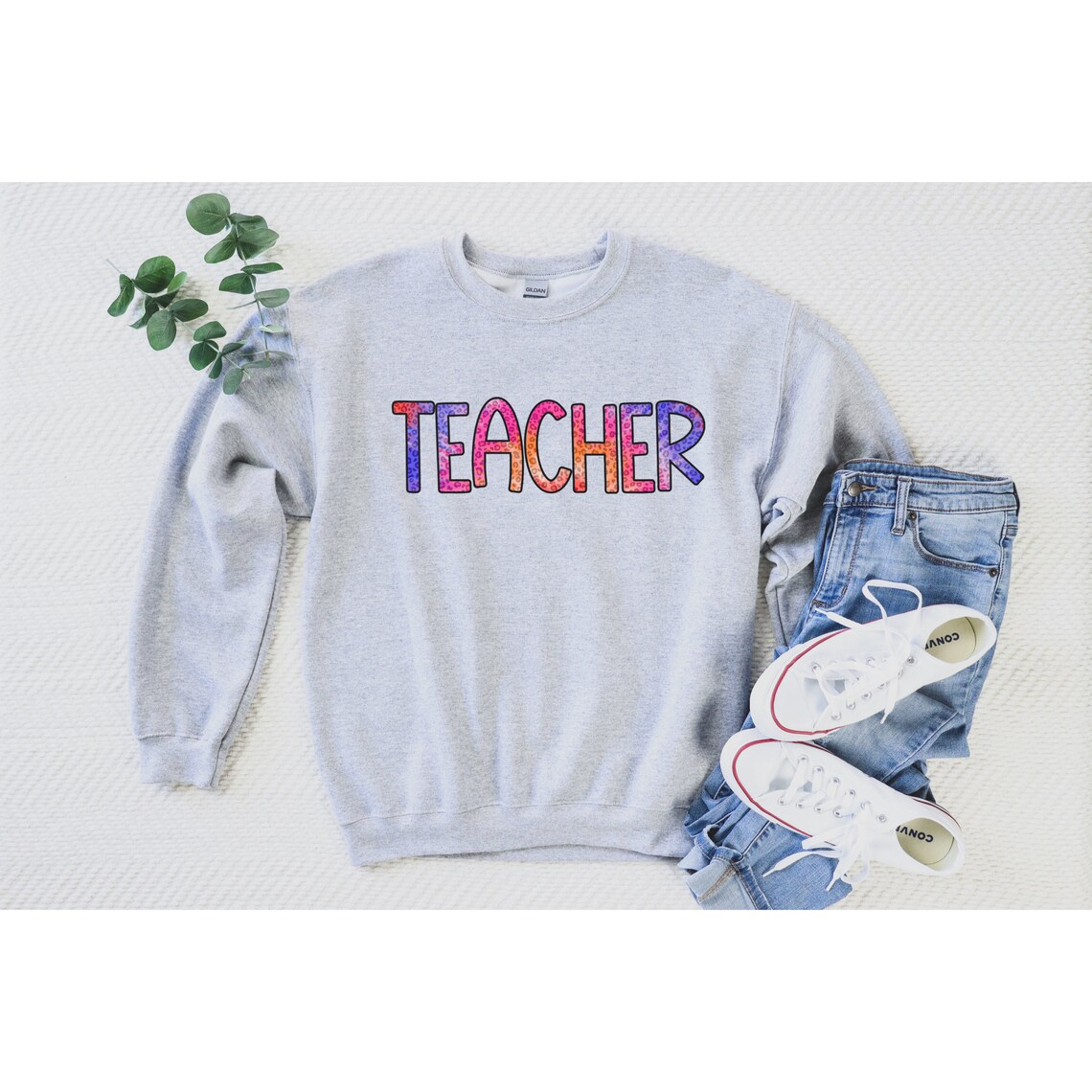 Teacher Leopard Tie-dye Sweatshirt Teach Love Inspire Teacher Shirts ...