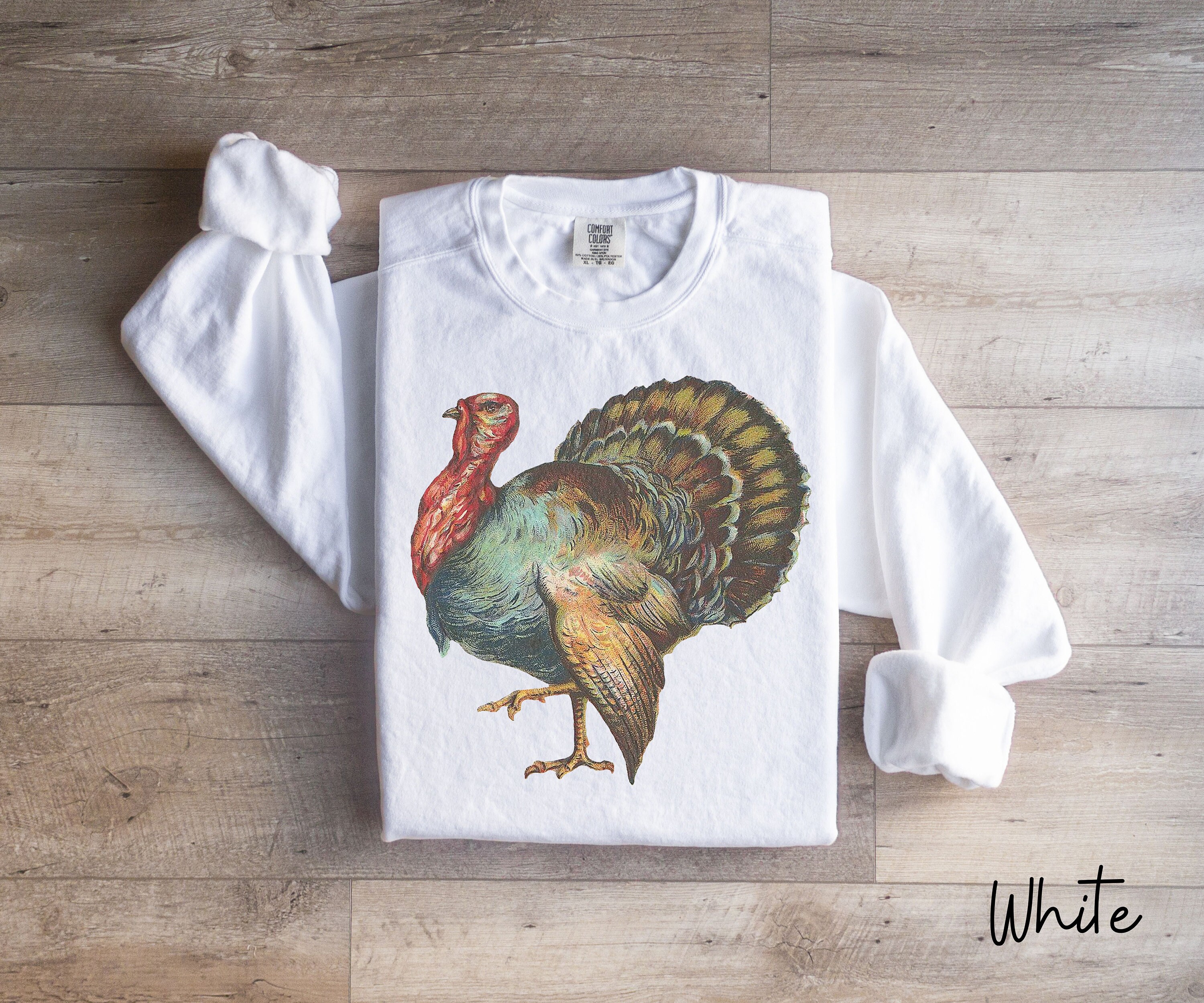 Vintage Thanksgiving Turkey Comfort Colors Sweatshirt Womens and Mens ...