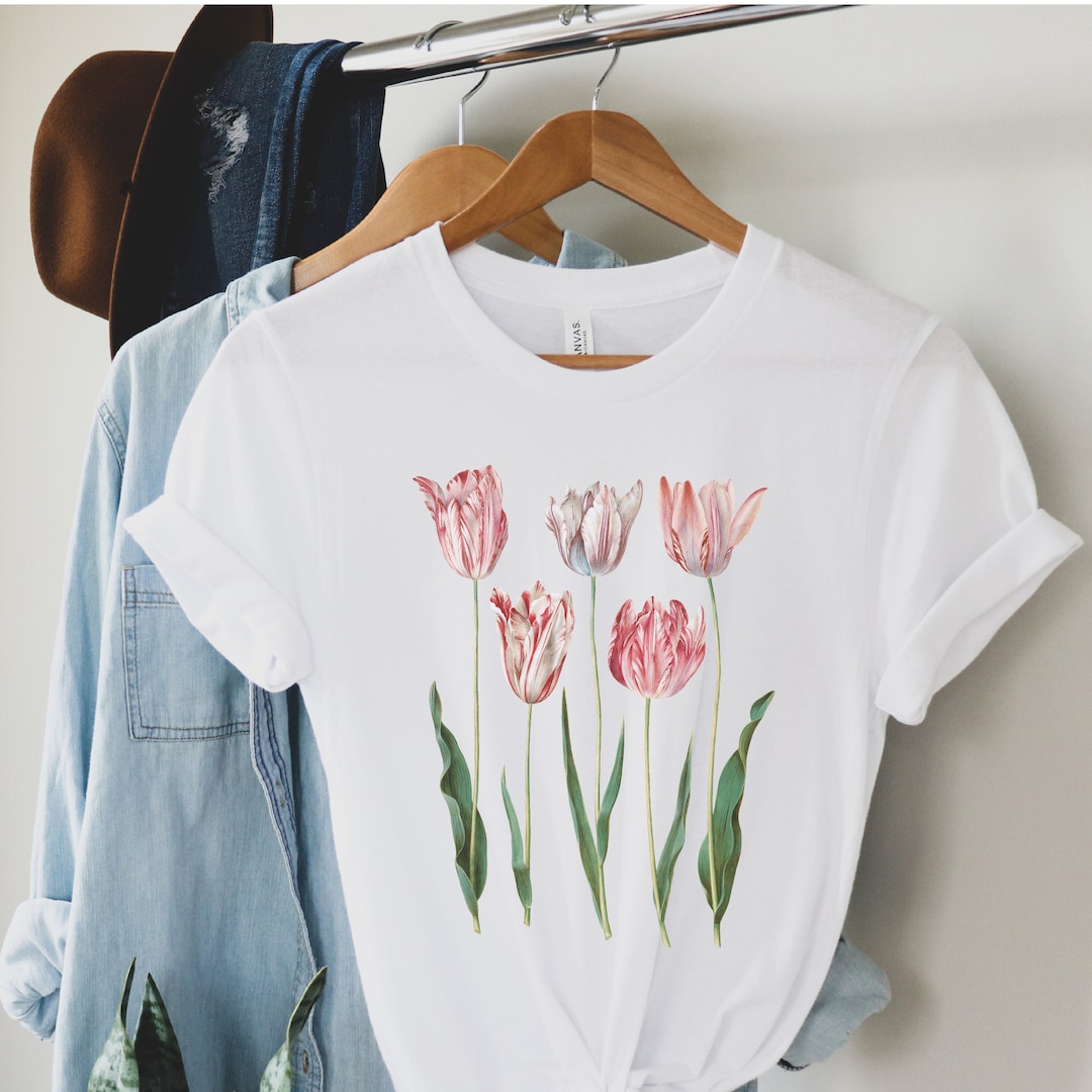 Tulip Shirt Vintage Flower T Shirt Floral Tshirt Plant Mom Tee Plant ...