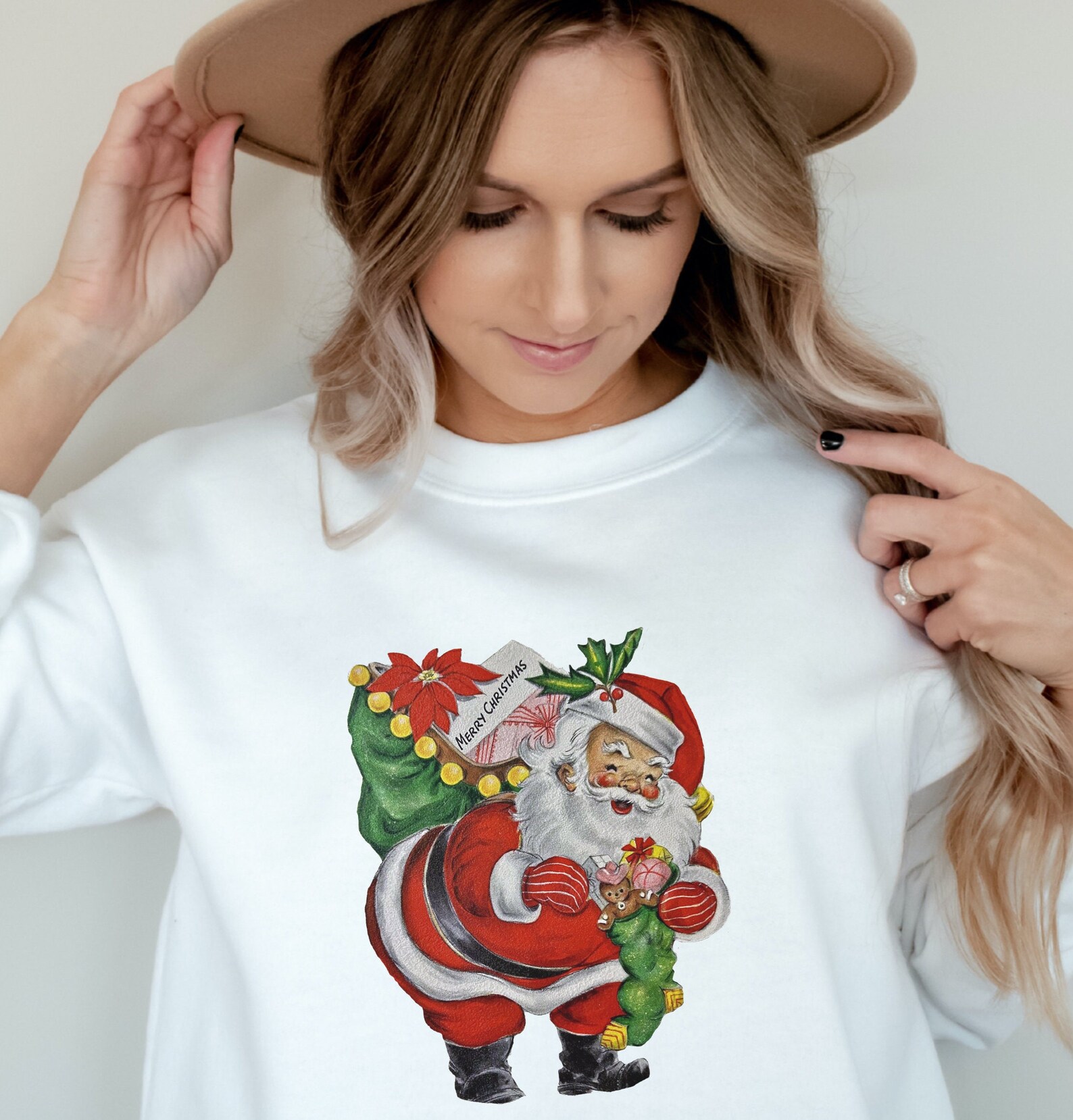 Santa Claus Christmas Sweater Sweatshirt Retro Christmas - Etsy