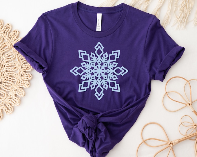 Snowflake Shirt, Christmas Shirt, Holiday Party Shirt, Women Christmas ...