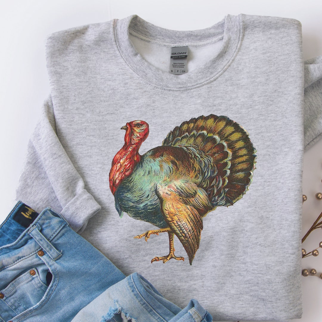 Vintage Thanksgiving Turkey Sweatshirt Womens Fall Shirts Fall Tops ...