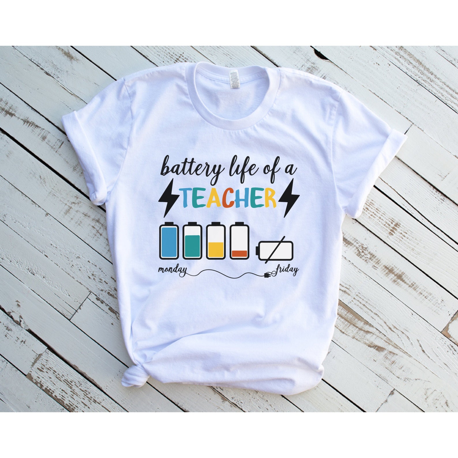 Battery Life of a Teacher Shirt Teacher Shirts Teacher Gifts - Etsy