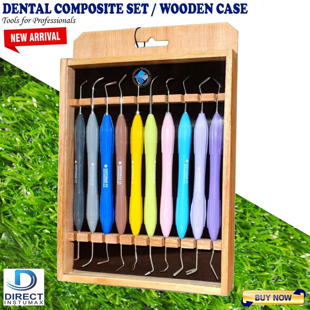10 Pcs Set Dental Composite Filling Instruments Silicone Handle ...