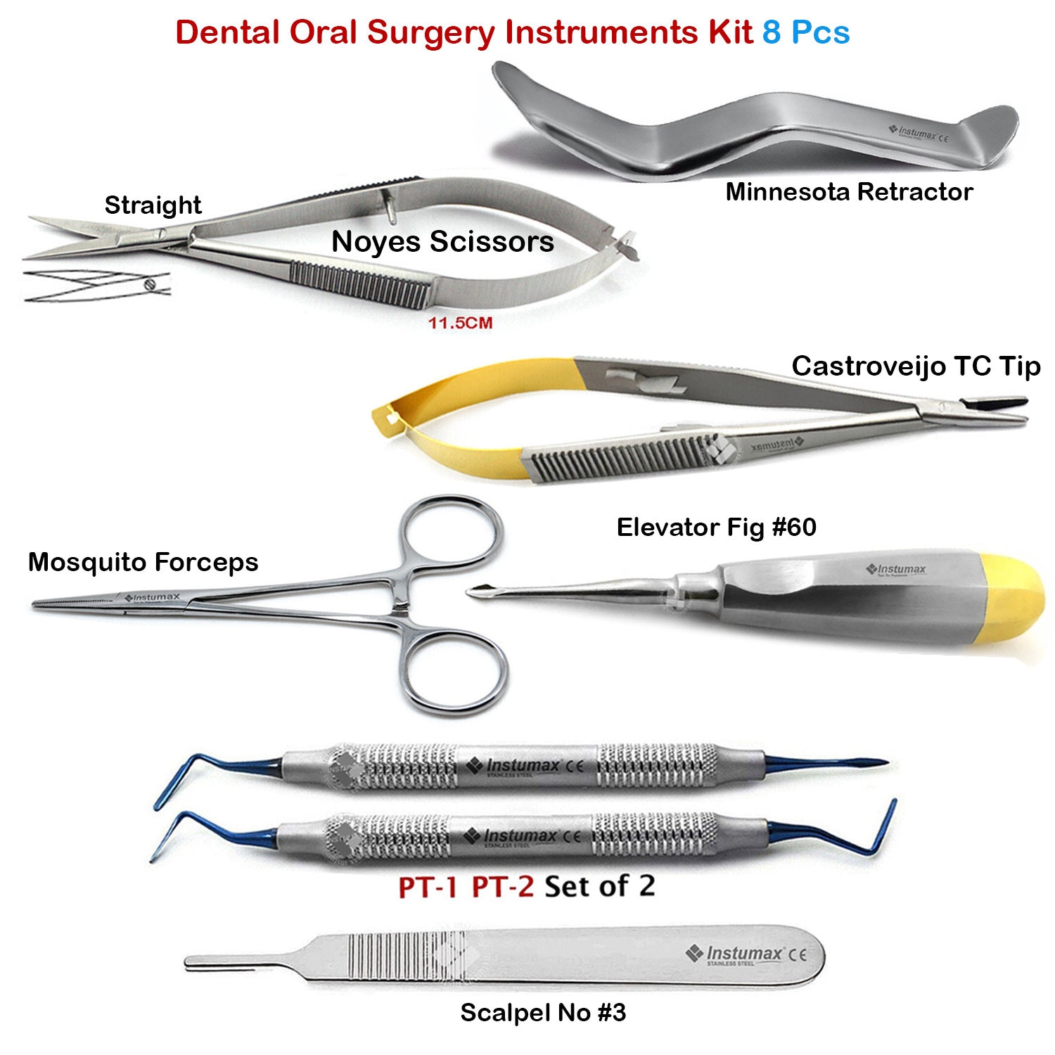 Periodontal Oral Surgery Kit Dental Tooth PDL Luxating Elevators Sinus ...