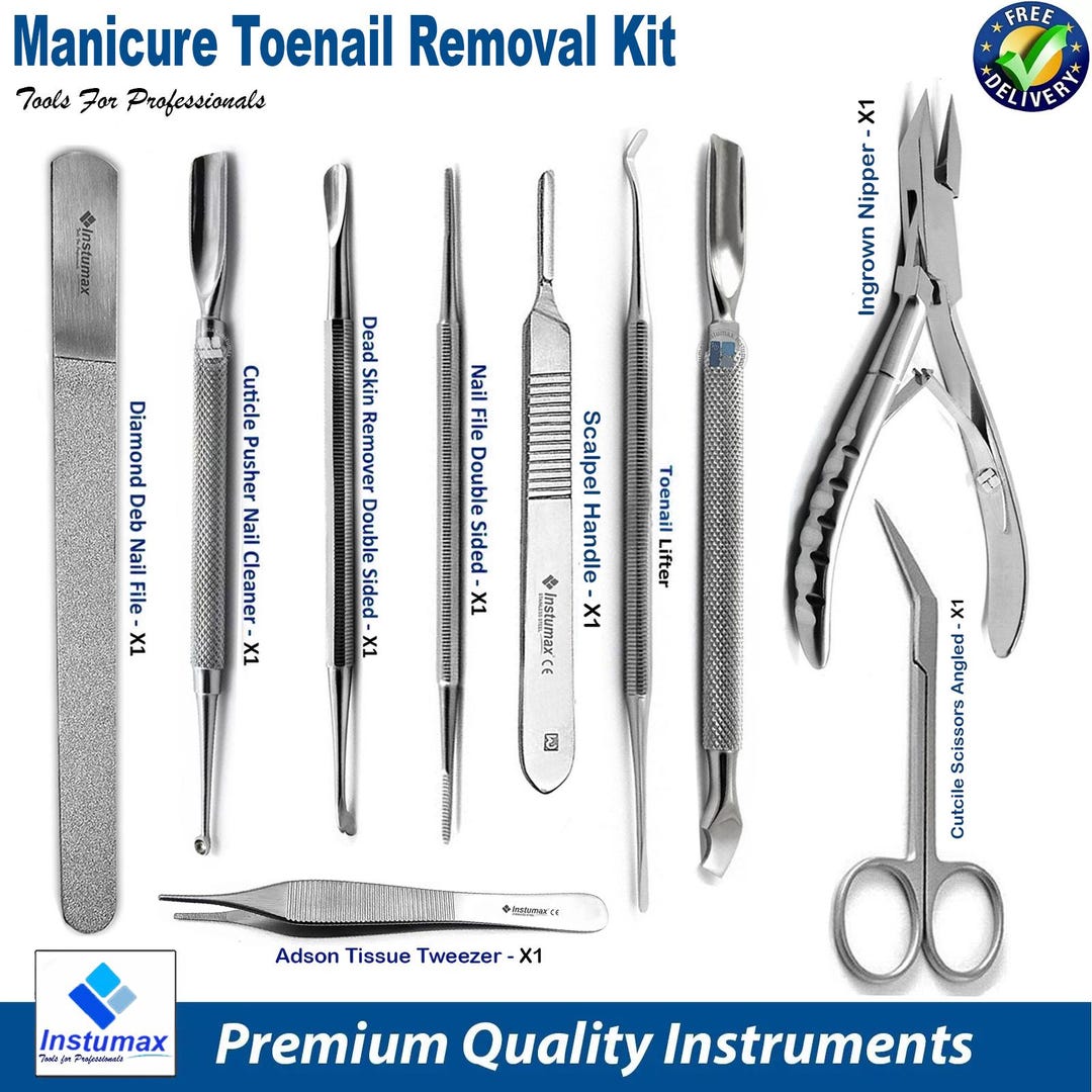 10 Piece Chiropody Podiatry Instruments Kit Angle Cuticle Ingrown ...