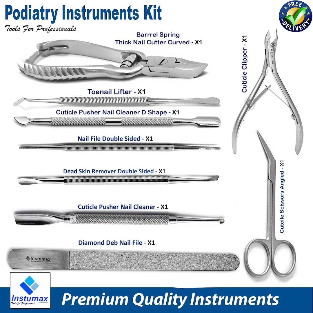 9pcs Handmade Podiatry Tool Set – Ingrown Nail Remover, Chiropody ...