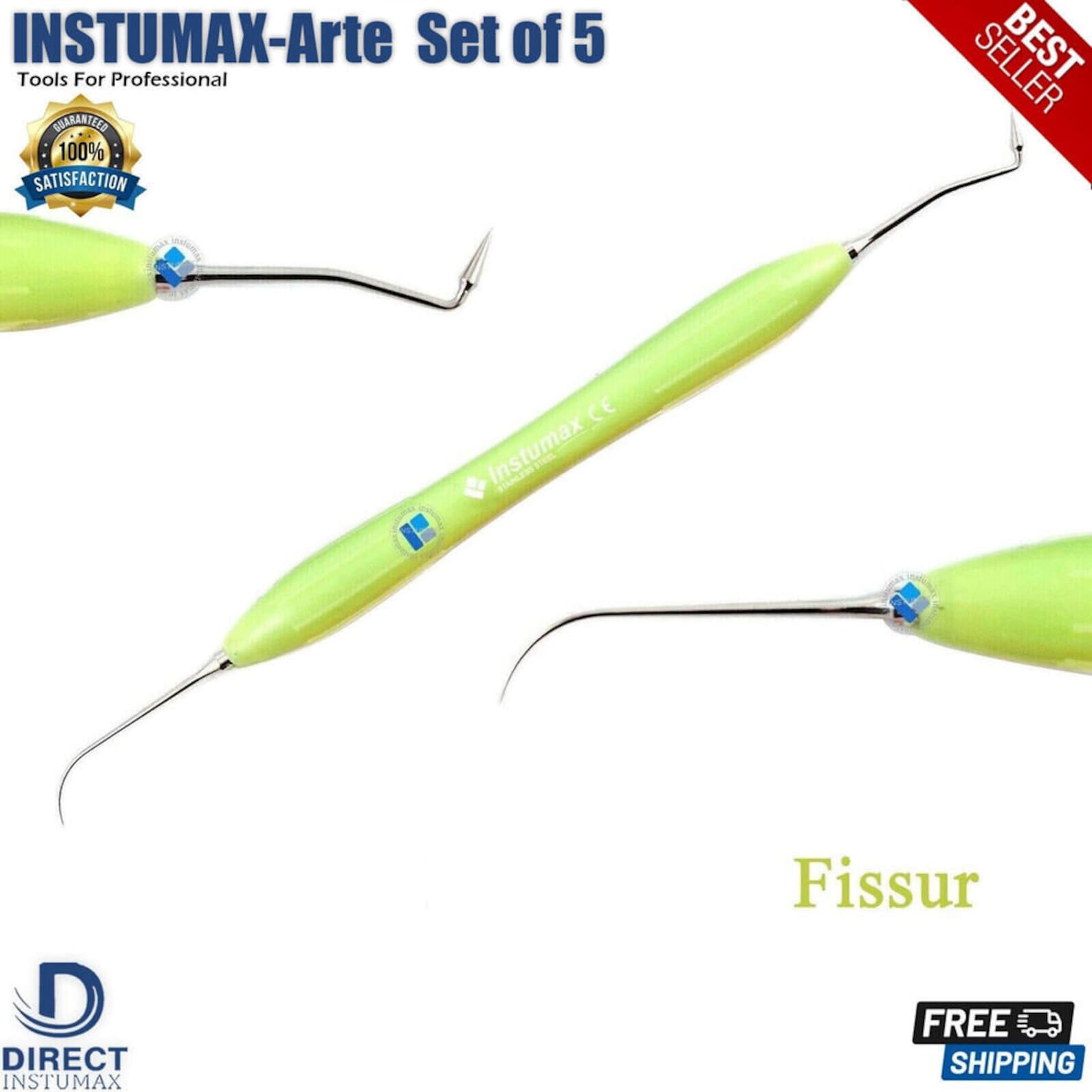 5pcs Dental Composite Filling Instruments Kit Restoration Placement ...