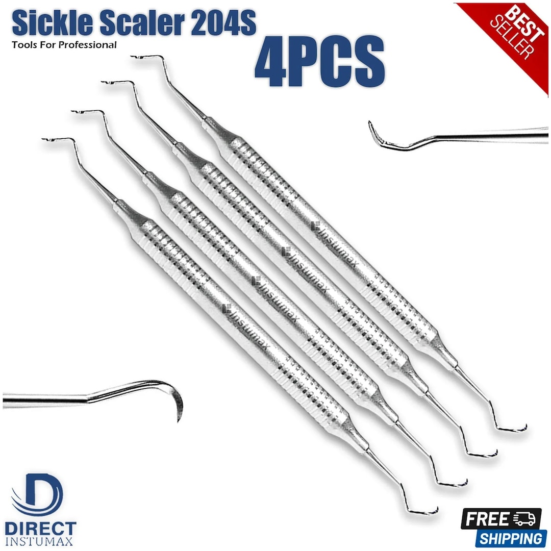 Sickle Scaler 204S Set of 4 Periodontal Hygiene Scraper Endodontic ...