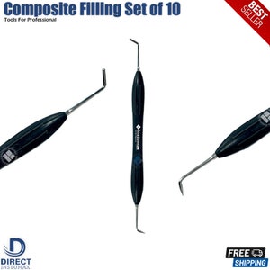 10 Pcs Set Dental Composite Filling Instruments Silicone Handle ...