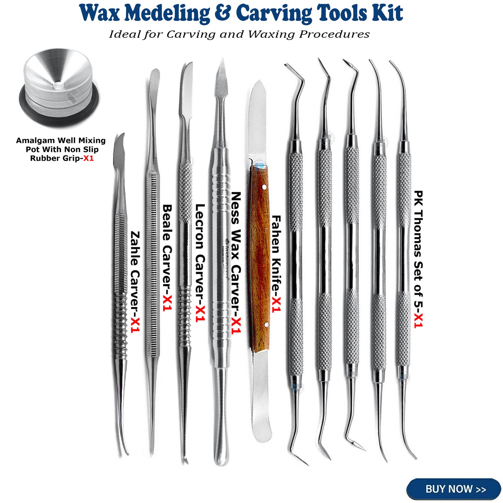 Dental-laboratory-carving Modeling Tools Wax Carvers P.K Thomas Set ...