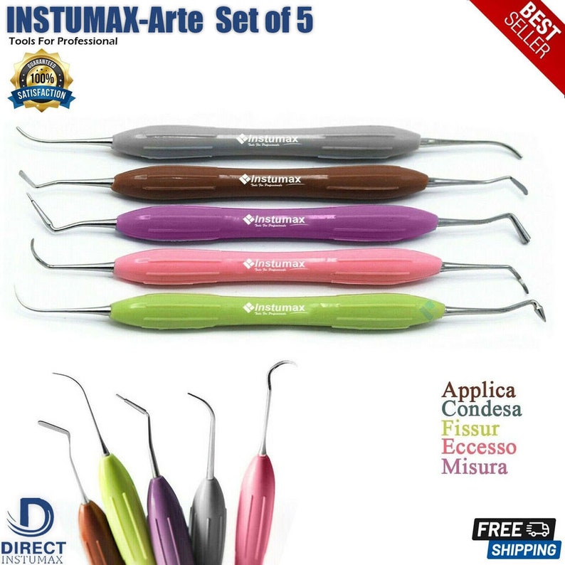 5pcs Dental Composite Filling Instruments Kit Restoration Placement ...