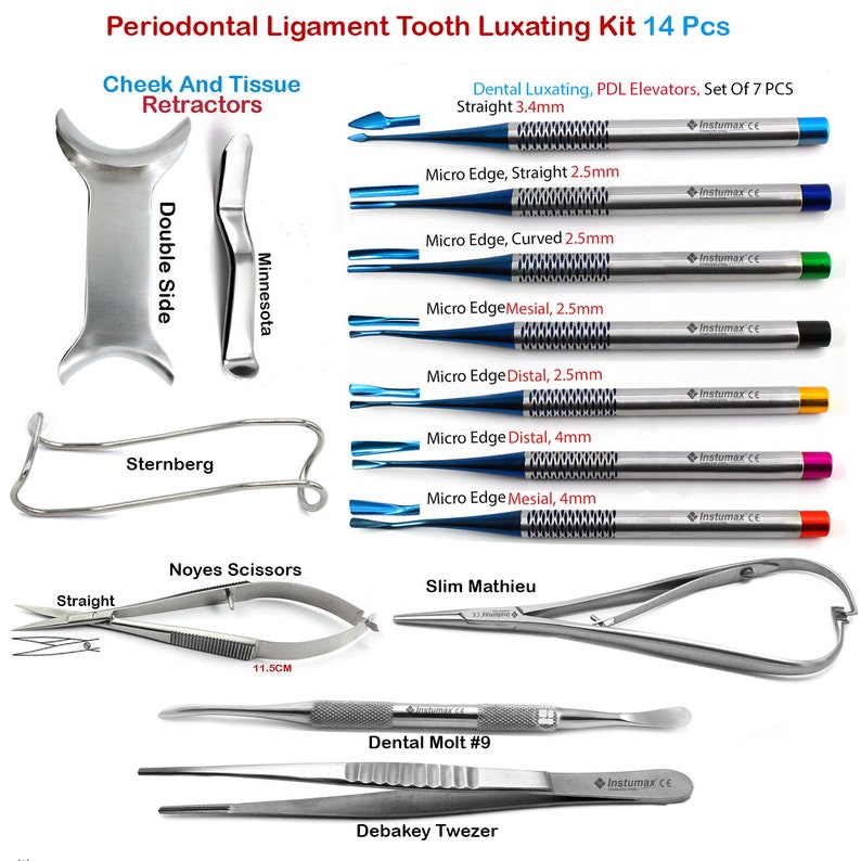 Periodontal Oral Surgery Kit Dental Tooth PDL Luxating Elevators Sinus ...