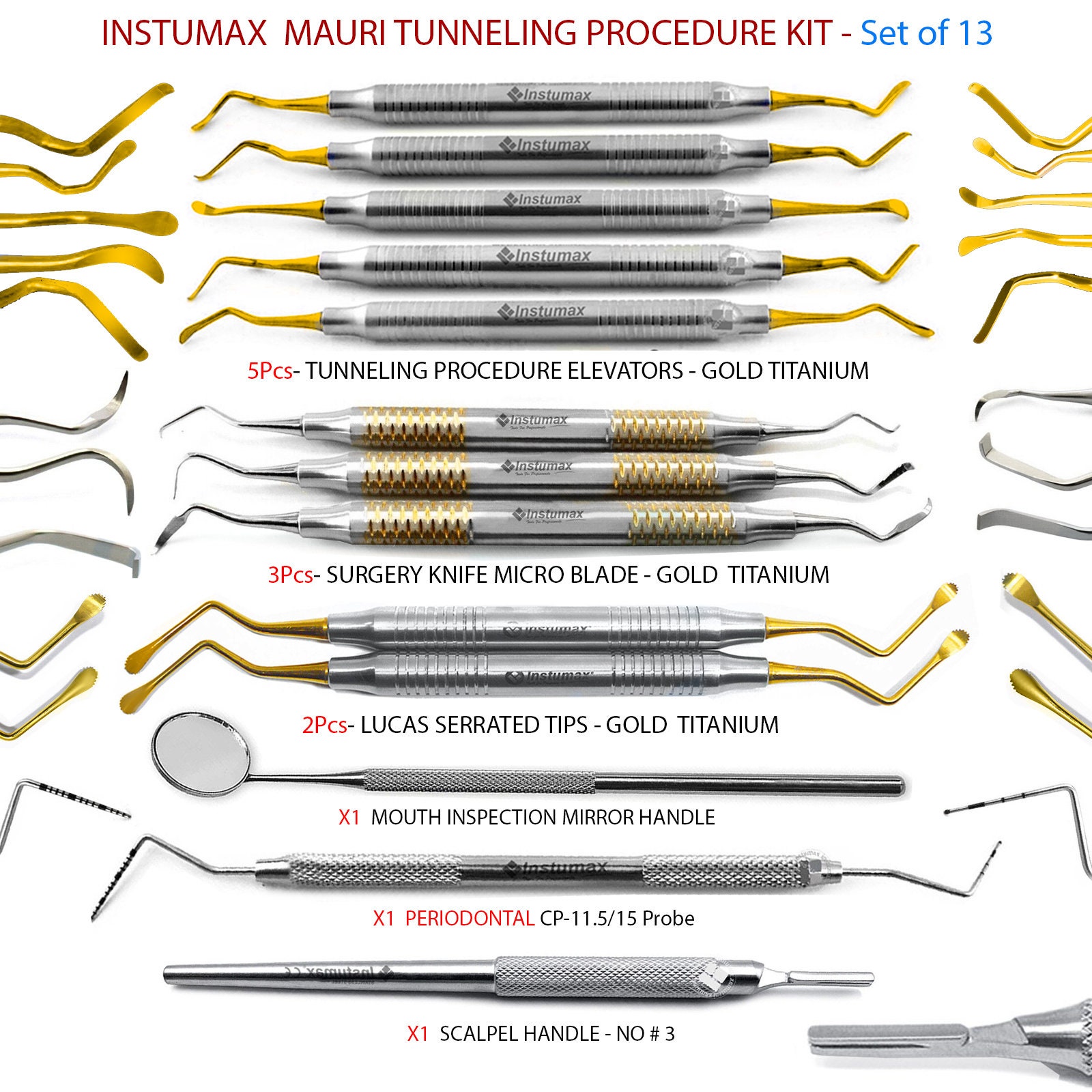 Periodontal Oral Surgery Kit Dental Tooth PDL Luxating Elevators Sinus ...