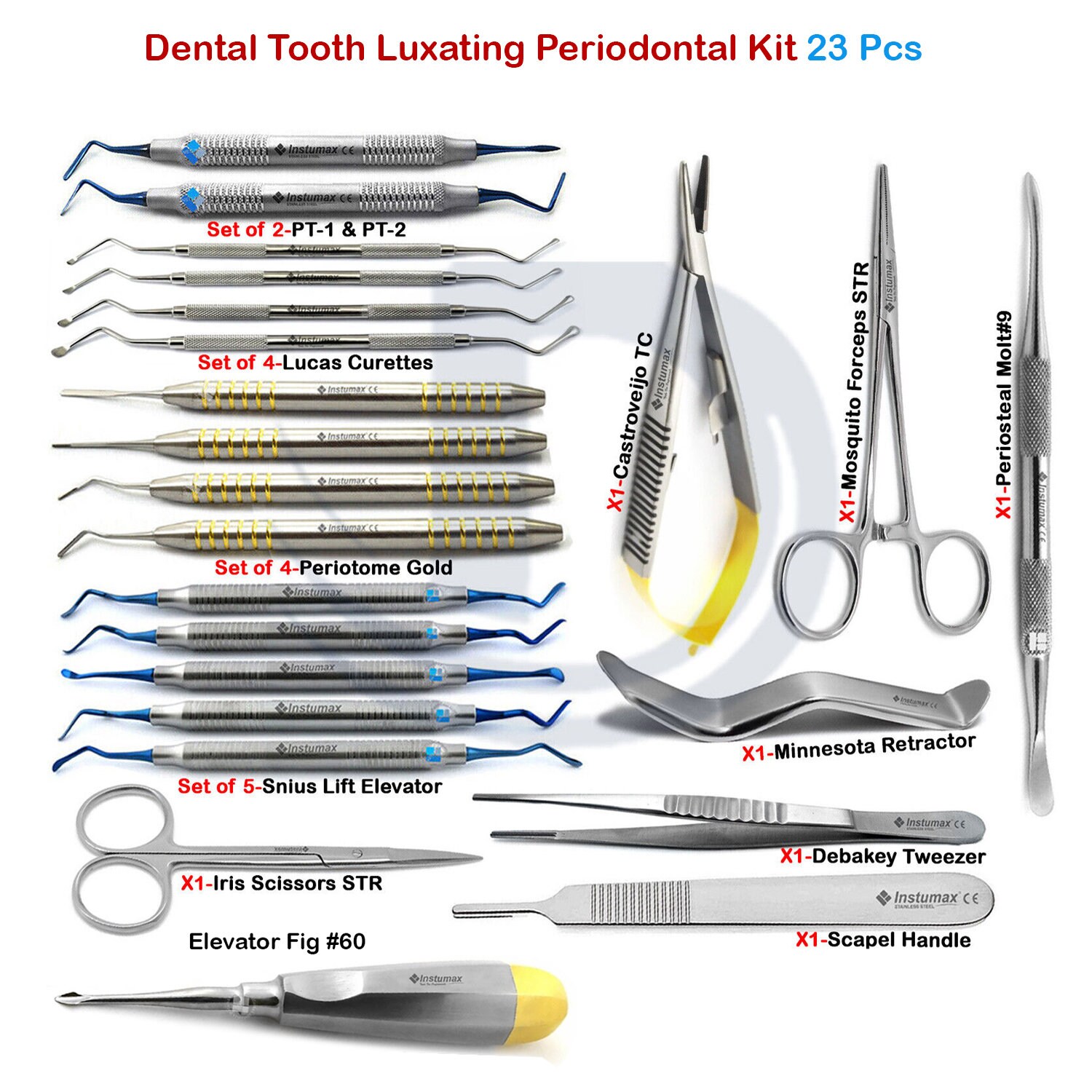 Periodontal Oral Surgery Kit Dental Tooth PDL Luxating Elevators Sinus ...