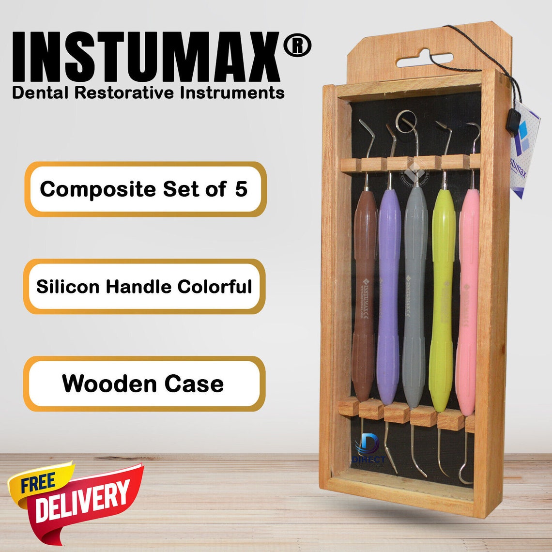 5pcs Dental Composite Filling Instruments Kit Restoration Placement ...