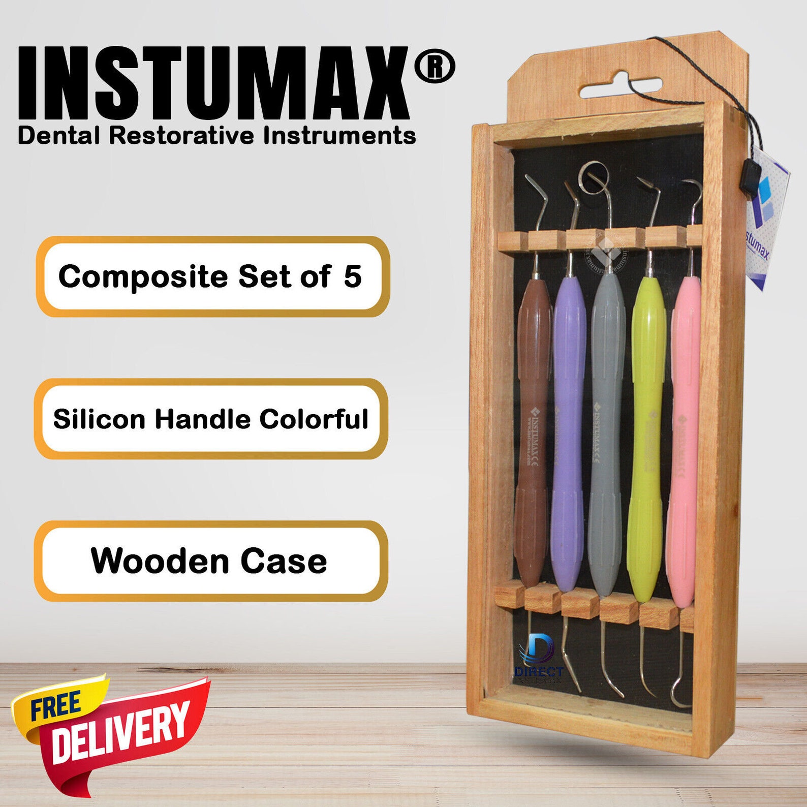 5pcs Dental Composite Filling Instruments Kit Restoration Placement ...