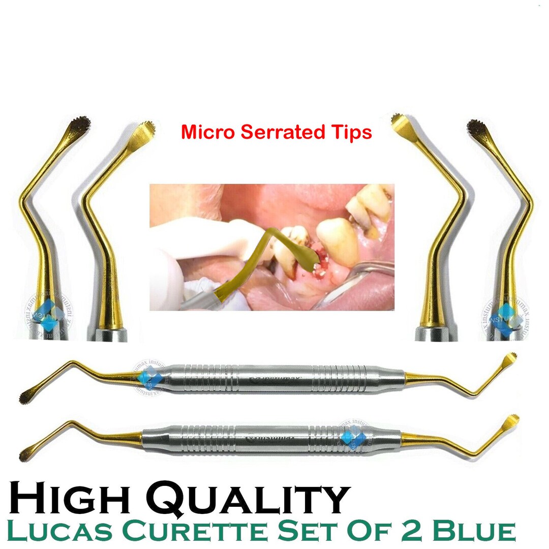 INSTUMAX Lucas Curette Dental Surgical Bone Curettes Serrated Set of 2 ...