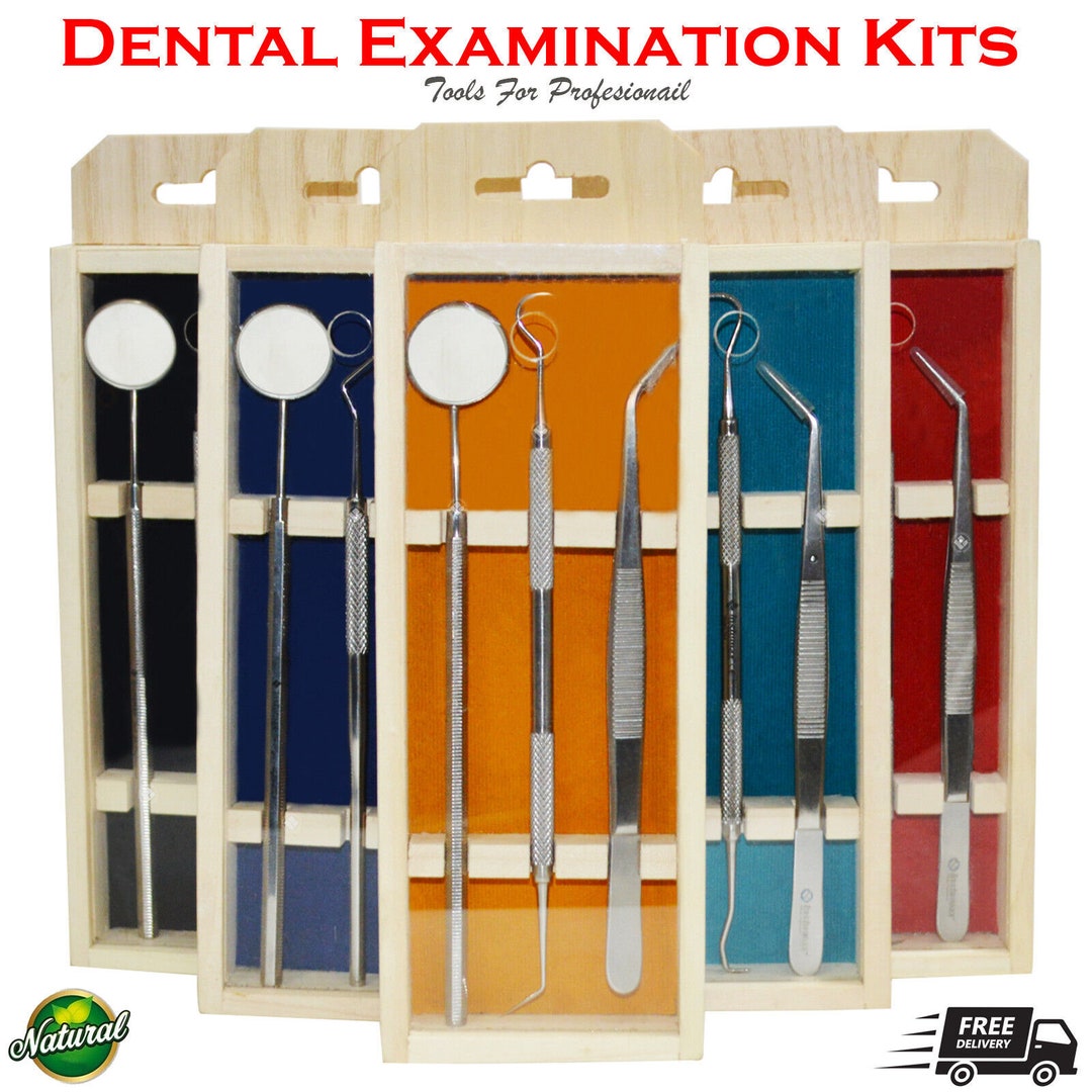 Teeth Cleaning Dental Kit 3 Pcs Scalers Stainless Steel Double Ended ...