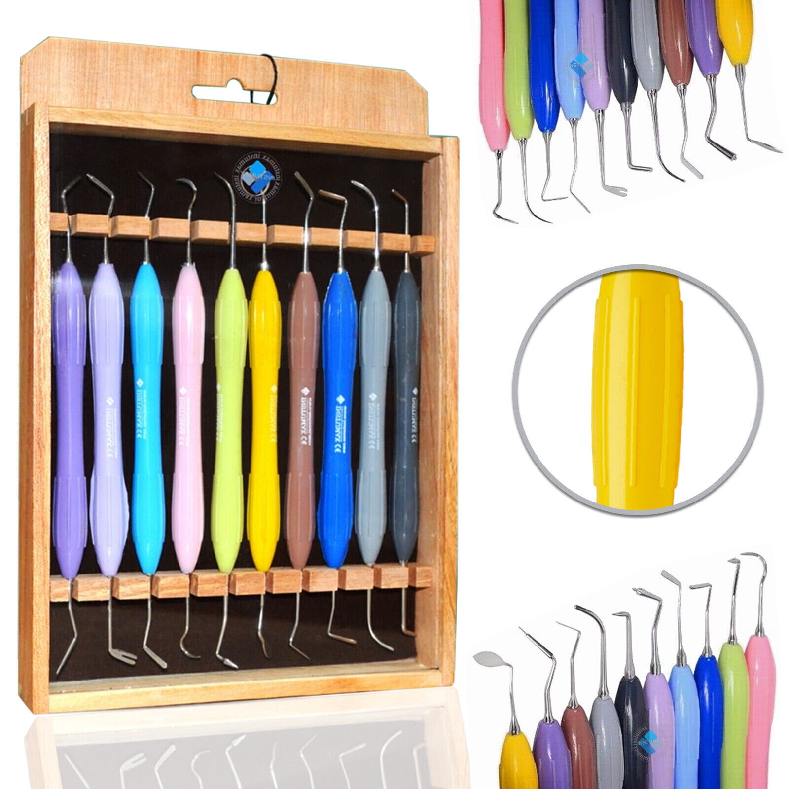 10 Pcs Set Dental Composite Filling Instruments Silicone Handle ...