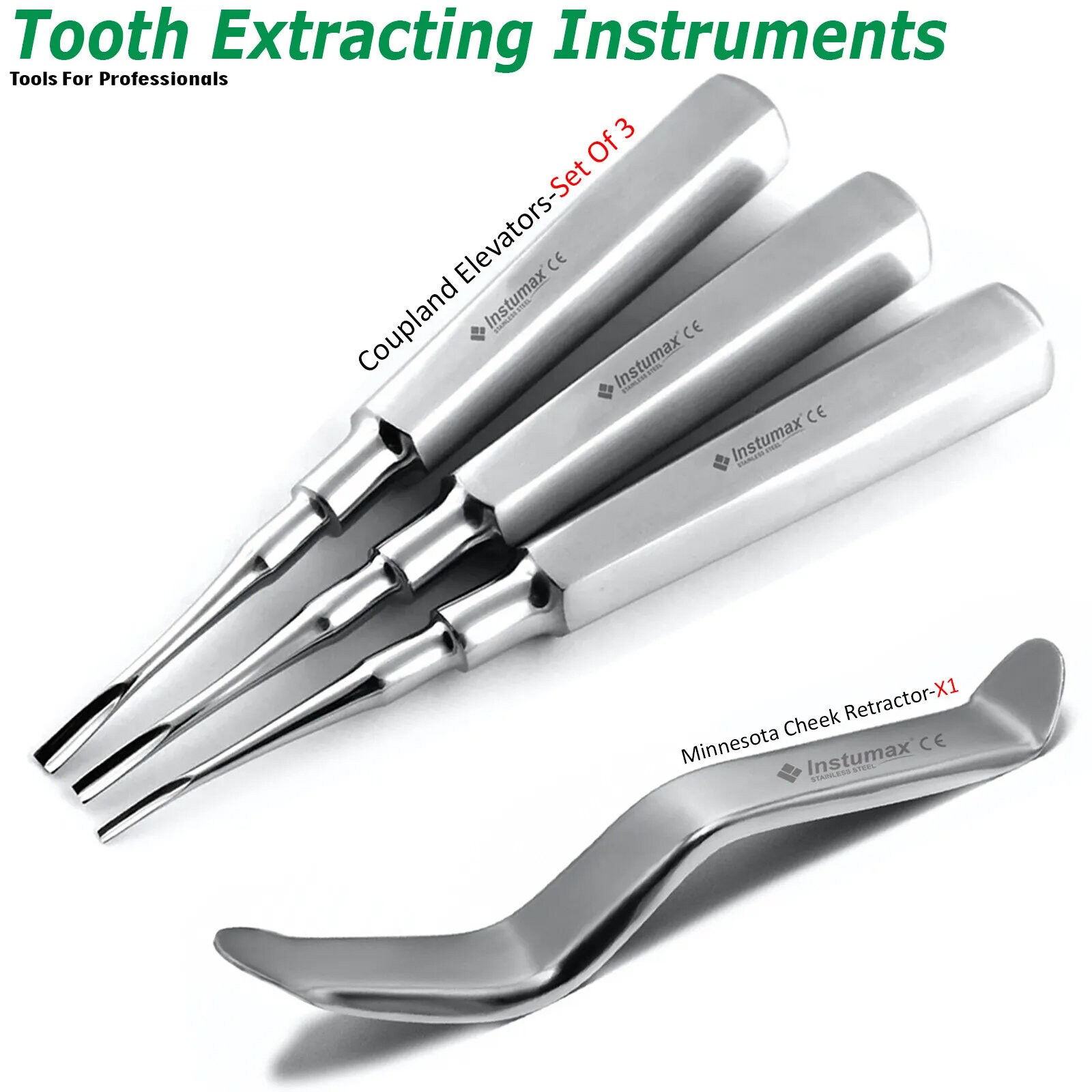Basic Tooth Extraction Kit Coupland 2mm, 3mm, 4mm Dental Extracting ...