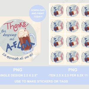 Thanks for Keeping Us A-FLOAT Appreciation Printable Sticker, Team ...