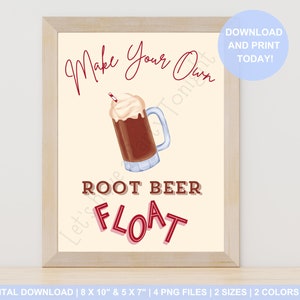 Red Root Beer Float Sign, Make Your Own Root Beer Float, Root Beer ...