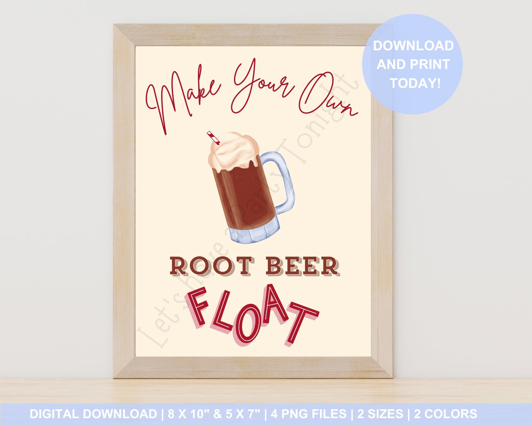 Red Root Beer Float Sign, Make Your Own Root Beer Float, Root Beer ...